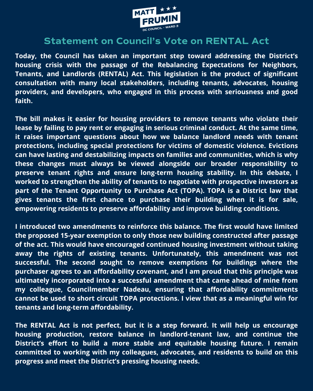 Home | Ward 3 Councilmember Matt Frumin